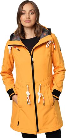 Marikoo Damen Softshell Mantel mit Kapuze Softshelljacke B964 [B964-Mount-Fur-Apricot-Gr.M]