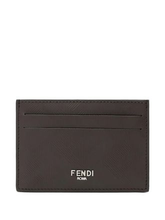 Fendi porte-cartes Shadow Slim - Marron