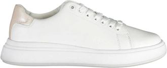Calvin Klein Femme, Chaussures, Blanc, Taille: 38 EU Calvin Klein White Leather Women Baskets
