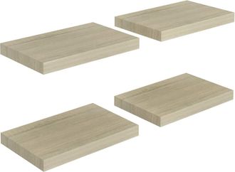 Generic Schwebendes Wandregal, 4 St&uuml;ck, MDF, Hochglanz-Wei&szlig;, Schwebendes Regal, 23/40/50/60/80/90/120 cm, Wandregal f&uuml;r Wohnzimmer/Arbeitszimmer/Bad/K&uuml;che (40