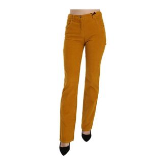 Costume National High Waist Straight Trouser Pants - - Trousers - Damen - Orange - W26