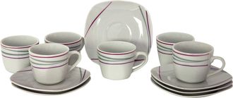 Van Well 6er Set Espressotasse 10cl mit Espressountertasse 12,1cm Caviano