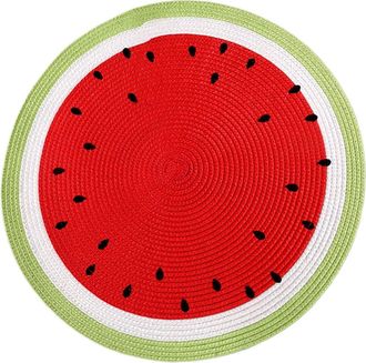 OSALADI Rundes Tischset mit W&auml;rmeisolierender Sch&uuml;sselunterlage Rutschfestes Platzdeckchen in Wassermelonenmuster f&uuml;r K&uuml;che und Esszimmer