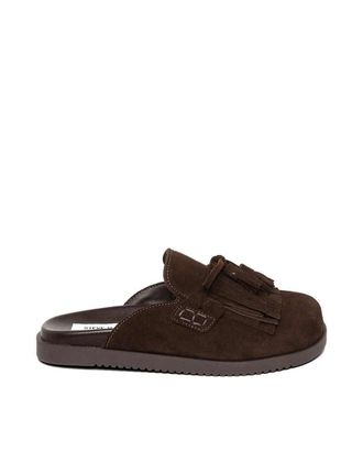 Steve Madden Maurea - Clogs aus braunem Wildleder mit Fransen