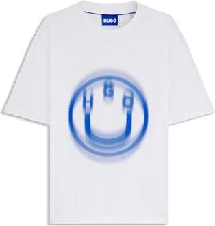 HUGO BOSS Hommes Nalax T-Shirt Unisexe &agrave; Logo imprim&eacute; flout&eacute;