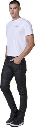 Kor&ouml;shi Biker Skinny Fit Jeans f&uuml;r Herren in Schwarz mit Rei&szlig;verschluss und Knopf., Schwarz, 34