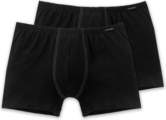 Schiesser Herren (2er Pack) Shorts Unterhose mit weichem B ndchen, Schwarz (Schwarz 000), XXL EU