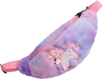 Hemoton Einhorn Bauchtasche f&uuml;r M&auml;dchen aus Flauschigem Pl&uuml;sch mit Verstellbarem Gurt G&uuml;rteltasche f&uuml;r H&uuml;fttasche f&uuml;r Alltag Reisen und Festivals