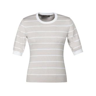 Moorer Femme, Pulls, Beige, Taille: 34 FR Pull ras du cou Arlette