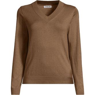 Lands End Pullover aus Baumwolle/Seidenmix, Damen, Gr&ouml;&szlig;e:40-42 regular, Braun, Baumwolle/Seide/Nylon, by Lands End