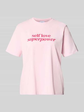 Vila T-Shirt mit geripptem Rundhalsausschnitt Modell NORA