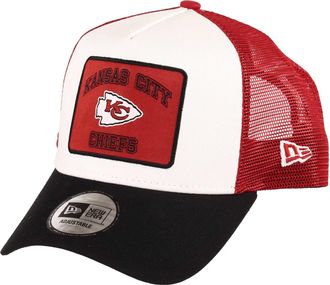New Era Kansas City Chiefs NFL Patch A-Frame Adjustable Trucker Cap - One-Size