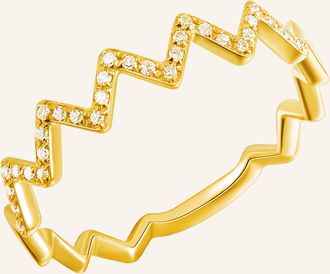 Leaf Ring Ring Flash Aus 18 Karat Gelbgold Mit Diamanten gold