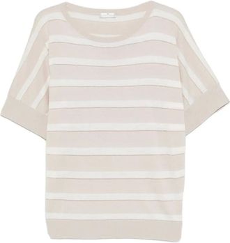 PANICALE Panicale, Femme, Pulls, Beige, Taille: 36 FR Top &agrave; Manches Courtes Ray&eacute;