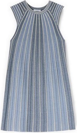 Motivi Femme, Robes, Bleu, Taille: 40 FR Robe Tricot&eacute;e Pliss&eacute;e Trap&egrave;ze
