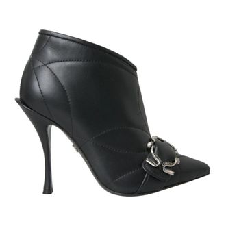Dolce & Gabbana Gepolsterte Leder Stiletto Stiefel - - Shoes - Damen - Schwarzk - 37 EU
