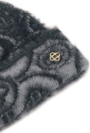 Casablanca Bonnet logo en laine m&eacute;rinos m&eacute;lang&eacute;e