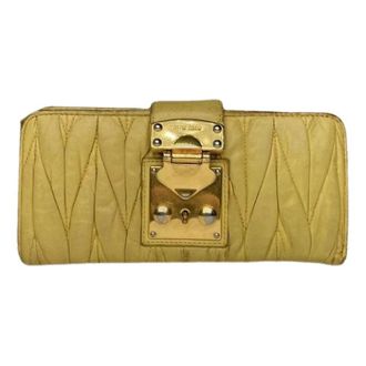 Miu Miu Pre-owned Wallet - Femme - Pre-owned - Jaune - Taille: ONE Size