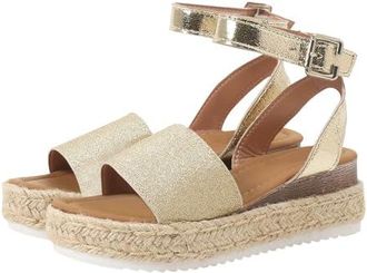 Generic Espadrilles compens&eacute;es pour femme - Chaussures de plage - Chaussures d&eacute;t&eacute; &agrave; bout ouvert - Boucle de cheville - Sandales d&eacute;t&eacute; &agrave; talons moyens - Sangle 