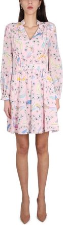 Moschino Femme, Robes, Rose, Taille: 38 FR Playful Heel Print Long Sleeve Mini Dress