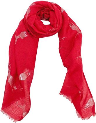 Trachtenland Trachten Schal uni mit Glitter Hirsch - Rot