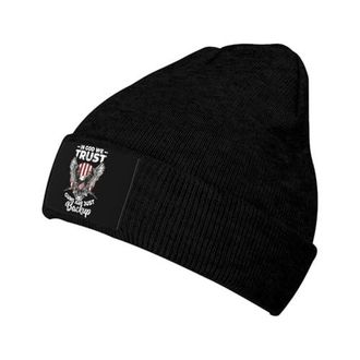 Generic Anti-Transpiration Beanie pour Homme, Nous Avons Confiance en Dieu. Les Armes ne sont quun Soutien., Classique Knit Beanie, Bonnet Hiver Chaud Tricot 