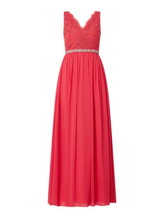 Mascara Abendkleid aus Chiffon mit floralen Stickereien