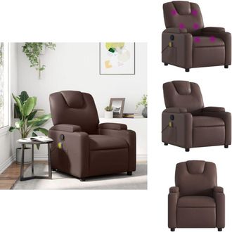 vidaXL Massagesessel Braun Kunstleder - Massage Stuhl - Relaxstuhl - TV-Sessel - Bequeme Lounge Chair - Lederlook Sessel