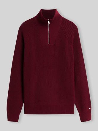 Tommy Hilfiger Regular Fit Troyer mit Woll-Baumwoll-Anteil