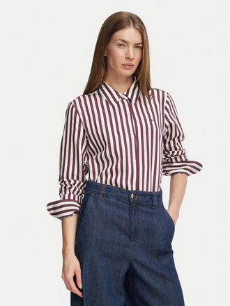 Tommy Hilfiger Hemd Fliud WW0WW52927 Dunkelrot Regular Fit