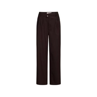 Saison 1865 Pantalon large Acros taille haute en laine m&eacute;lang&eacute;e
