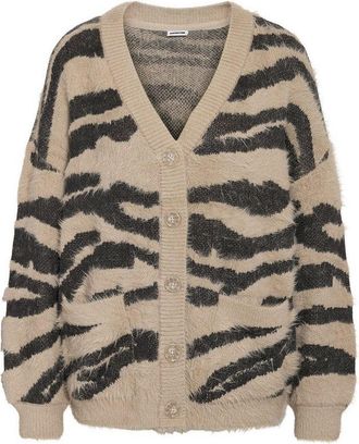 Noisy May Cardigan Weicher Griff und trendiger Print (1-tlg) NMFLYNN L/S V-NECK KNIT CARDIGAN NOOS