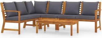 vidaXL 5-tlg. Garten-Lounge-Set mit Auflagen Massivholz Akazie - Vidaxl