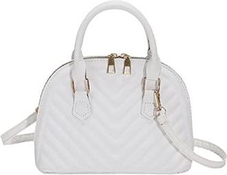 Generic Sac &agrave; bandouli&egrave;re tendance uni polyvalent avec double fermeture &eacute;clair pour un compagnon &eacute;l&eacute;gant au quotidien Solutions de rangement pratiques, Blanc.