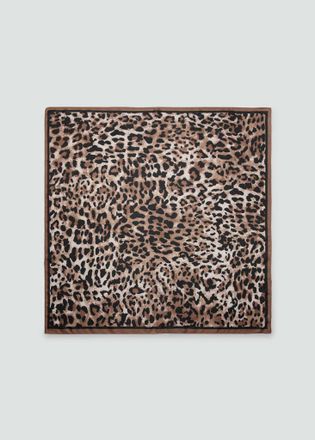 Mango Foulard imprim&eacute; animal marron - Femme - Taille unique - MANGO