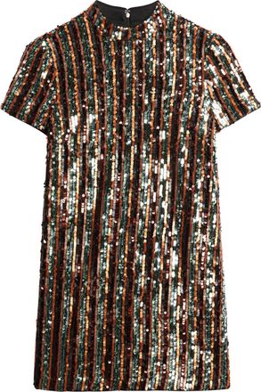 Superdry Damen T-Shirt-Minikleid mit Pailletten Bunte Pailletten 38