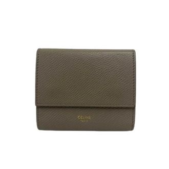 Celine Portefeuille Tri-fold en cuir pr&eacute;-poss&eacute;d&eacute; - Femme - Pre-owned - Gris - Taille: ONE Size