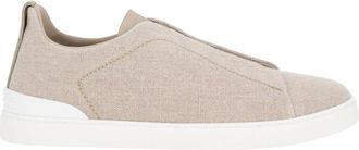 Ermenegildo Zegna Homme, Chaussures, Beige, Taille: 40 1/2 EU Baskets Triple Stitch