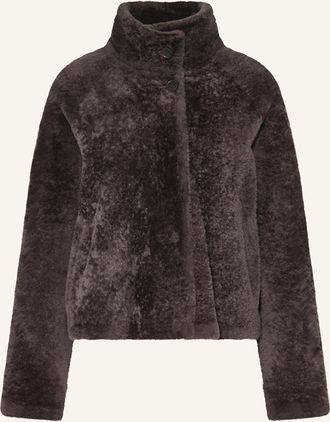 Arma Arma Lederjacke Ariana Zum Wenden grau