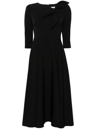 Nissa robe mi-longue à détail de noeud - Noir