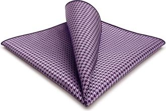 Shlax & Wing Carré de poche homme à pied-de-poule prune et violet clair pour veste de costume et fêtes