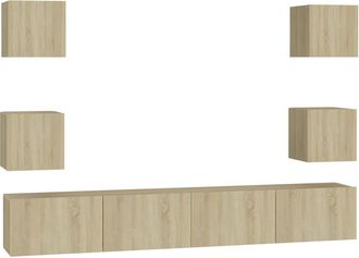 vidaXL Vidaxl - Set Di Mobili Tv 6 Pz Rovere Sonoma In Legno Multistrato