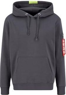 Alpha Industries Alpha Industries Red Stripe Hoody pour Hommes Vintage Grey M