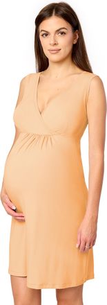 Merry Style Nachthemd Damen Schwangerschaft aus Viskose Stillnachthemd Elegante Nachtw&auml;sche Damen, Leicht, Atmungsaktiv und Hautfreundlich MS10-467 (Sand, M)