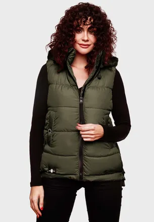 Marikoo Steppweste MARIKOO Zarinaa, Damen, Gr. XS (34), gr&uuml;n (olive), Obermaterial: 100% Polyester. Futter: 100% Polyester. Wattierung: 100% Polyester, Westen