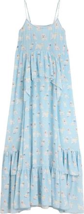 Fiorucci Femme, Robes, Bleu, Taille: 34 FR Ruffled Poodle Print Maxi Dress