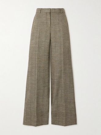 Stella McCartney Hose Mit Weitem Bein Aus Einer Wollmischung Mit Fischgratmuster - Neutral