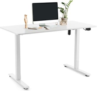 hjh OFFICE Schreibtisch Worktime 120&times;60 cm - Elektrisch h&ouml;henverstellbar (72-110 cm), Gro&szlig;er Home-Office Arbeitstisch mit gro&szlig;z&uuml;giger Arbeitsfl&auml;che, Wei&szlig;
