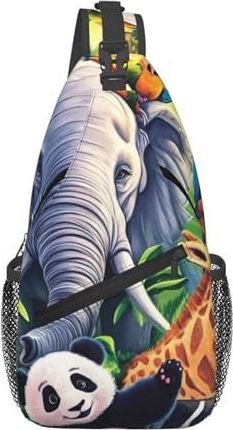 Generic Sac &agrave; bandouli&egrave;re motif animal de la jungle - Sac &agrave; dos de voyage pour homme - Sac &agrave; dos de randonn&eacute;e