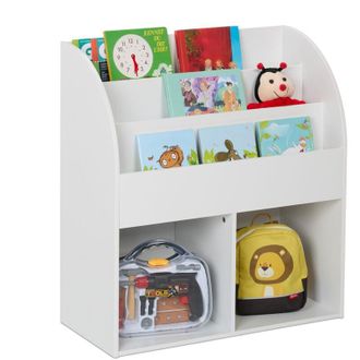 Relaxdays Relaxdays - Rangement pour la chambre de votre enfant, bibliothèque pour ranger les livres, hlp 78,5 x 72 x 33,5 cm, blanc